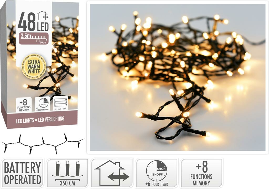 Led verlichting 48 lamps warm wit - Koopkerstverlichting.nl